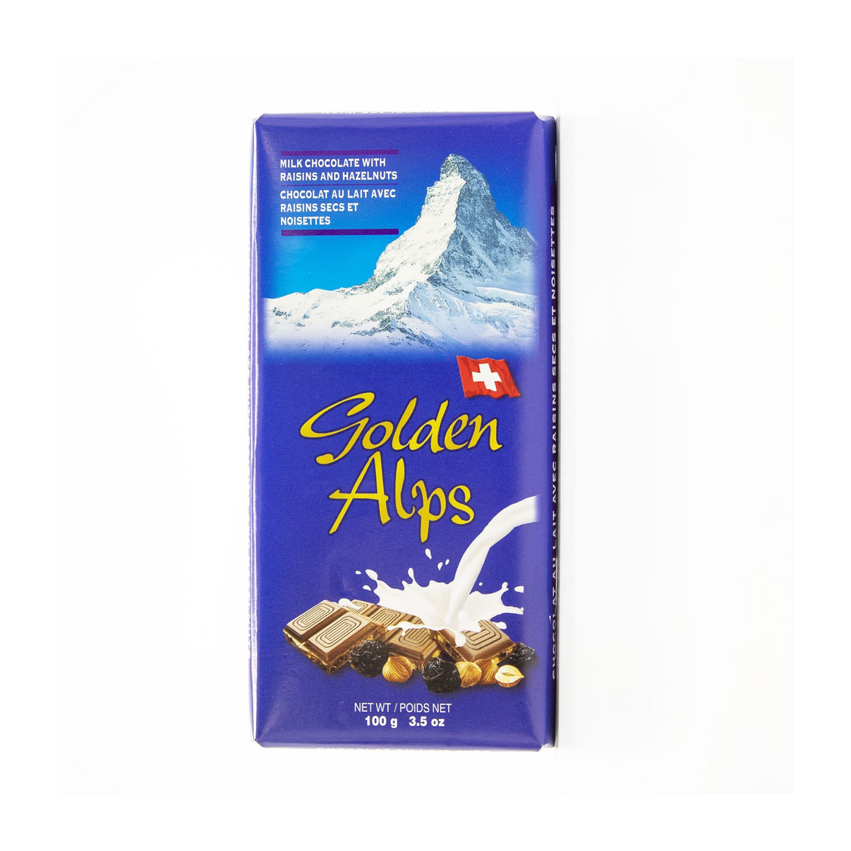 Golden Alps Milk Chocolate with Raisins and Hazelnuts 100g – Food Depot ...